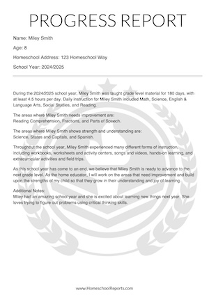 Homeschool Reports - Attendance, Report Cards, Transcripts...